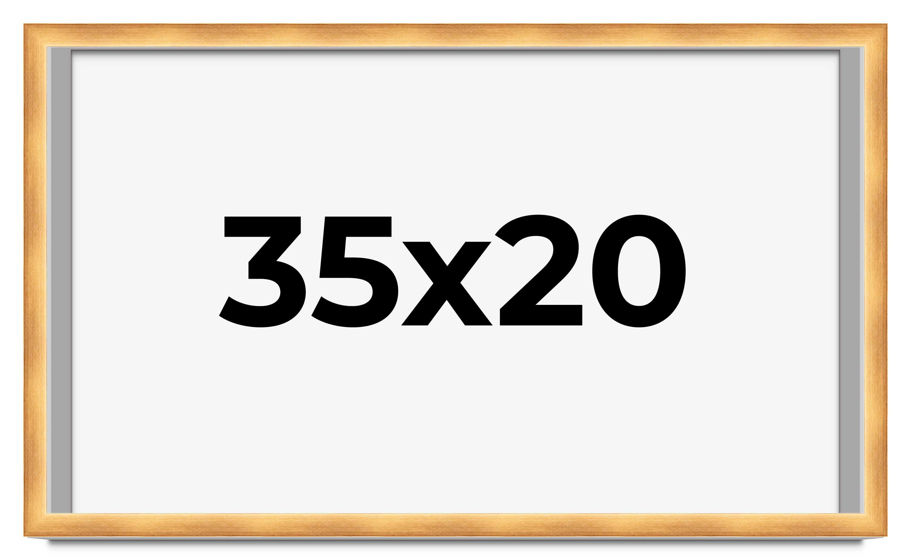 35x20 Shadow Box Gold Cross-Brushed Display Frame | 1.625 Inches Deep ...