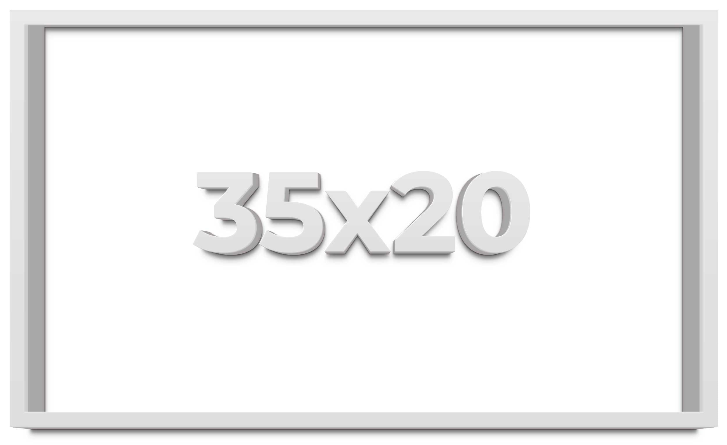 35x20 Shadow Box Frame White | 1 Inches Deep Real Wood Contemporary ...