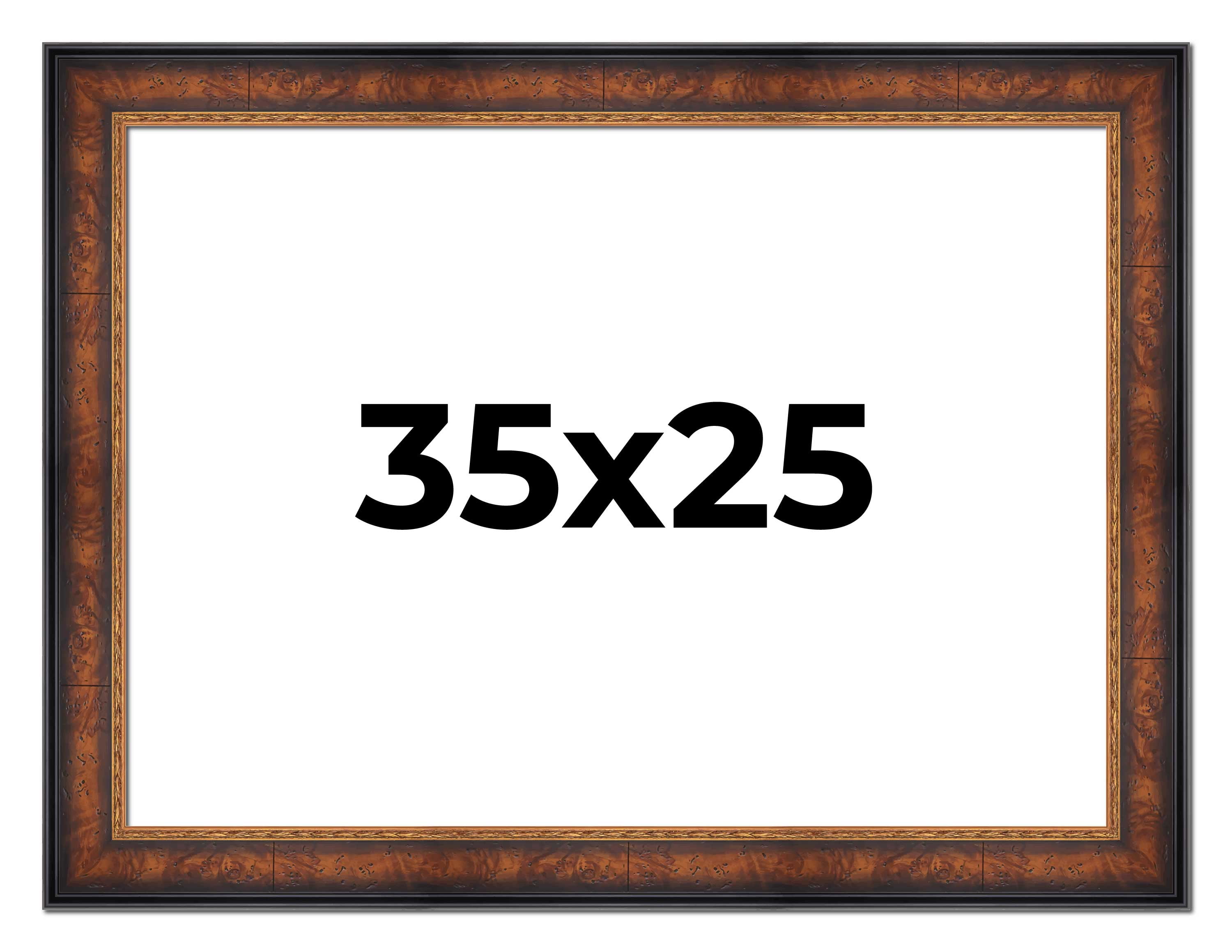 35x25 Frame Brown Walnut Gold Ornate Trim Solid Wood Plein Air Picture ...