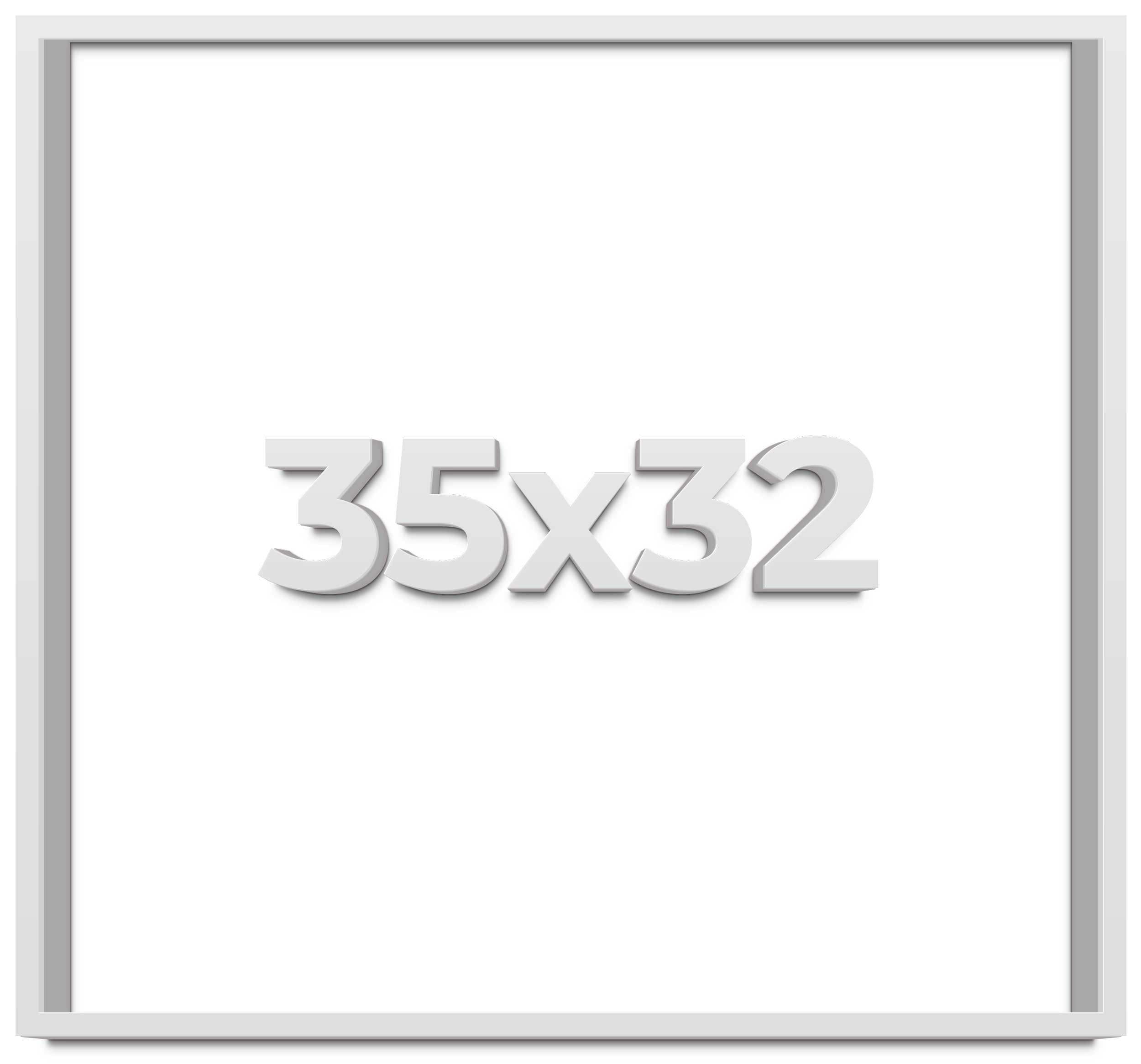 35x32 Shadow Box Frame White | 1 Inches Deep Real Wood Contemporary ...