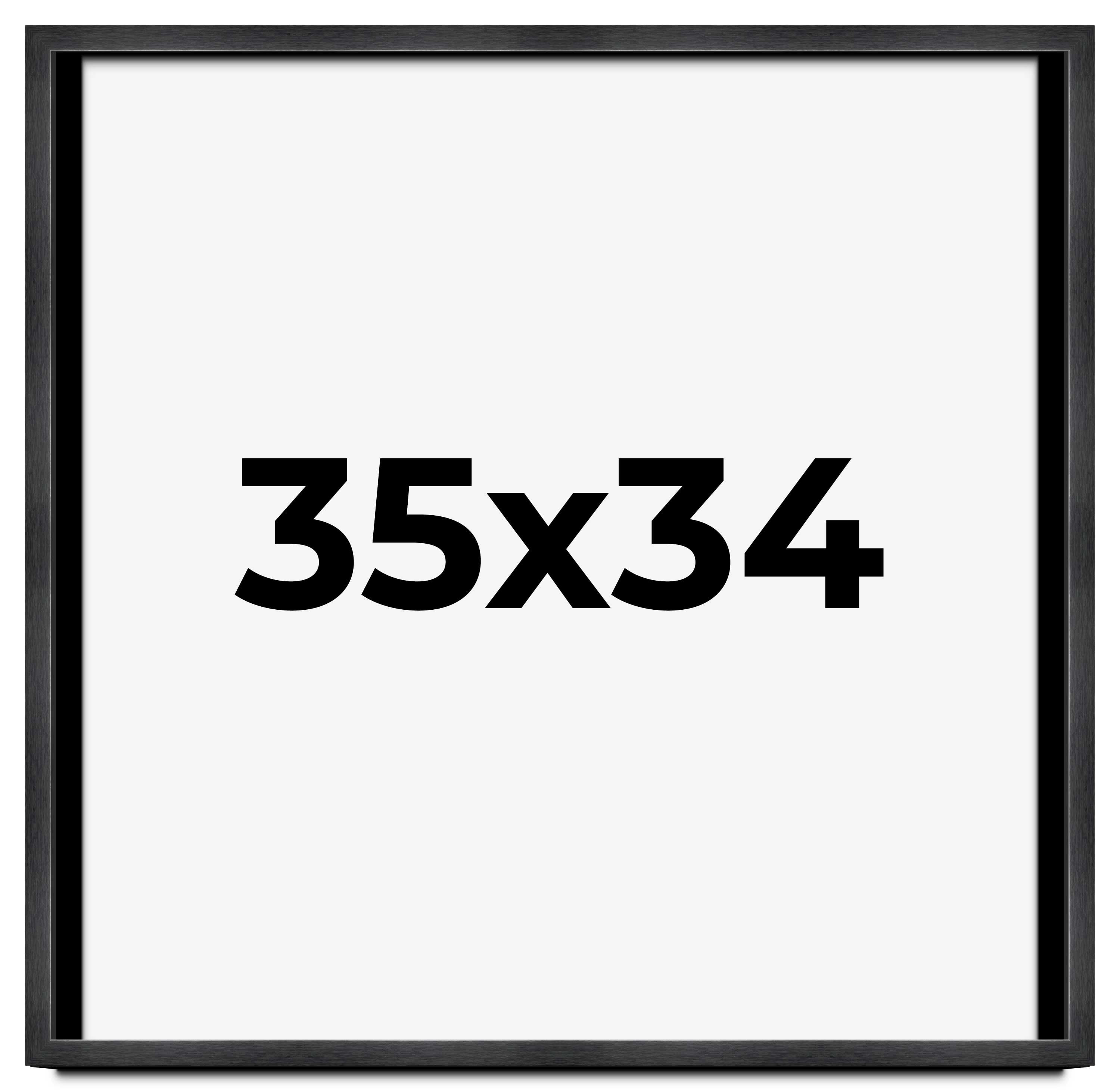 35x34 Frame Black Charcoal Grey Wood Textured Picture Frame | 0.75 Inch ...