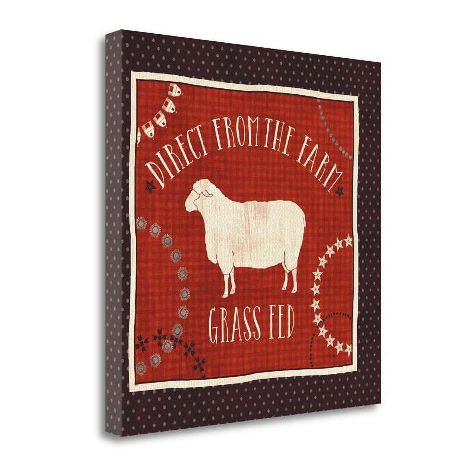 35x35 Little Red Farm IV By Veronique Charron Print on Canvas Fabric ...