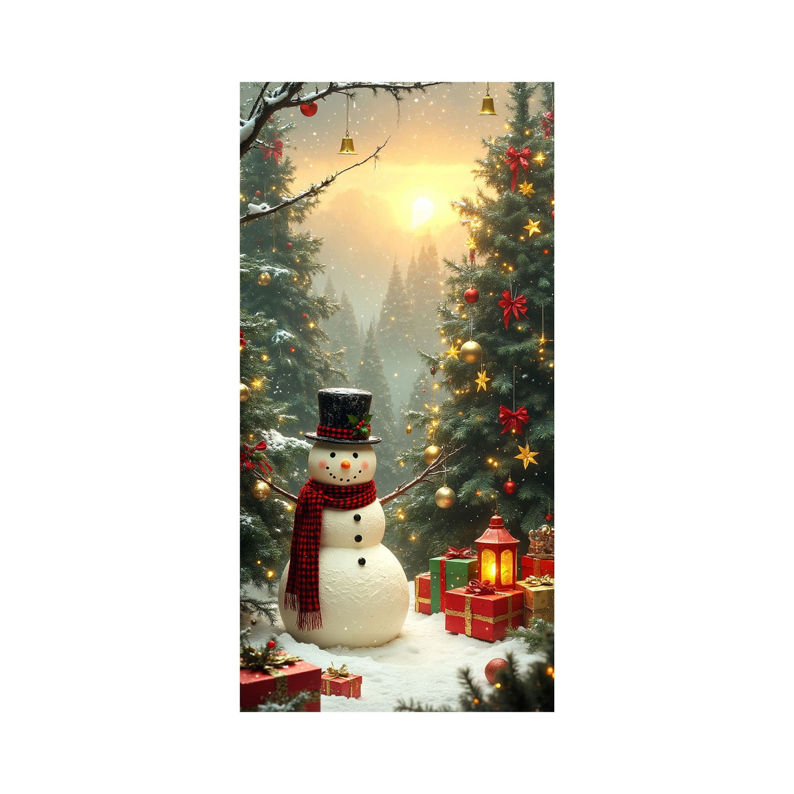 35x71 Inch Christmas Door Cover,Santa Claus Pattern Polyester Hanging ...