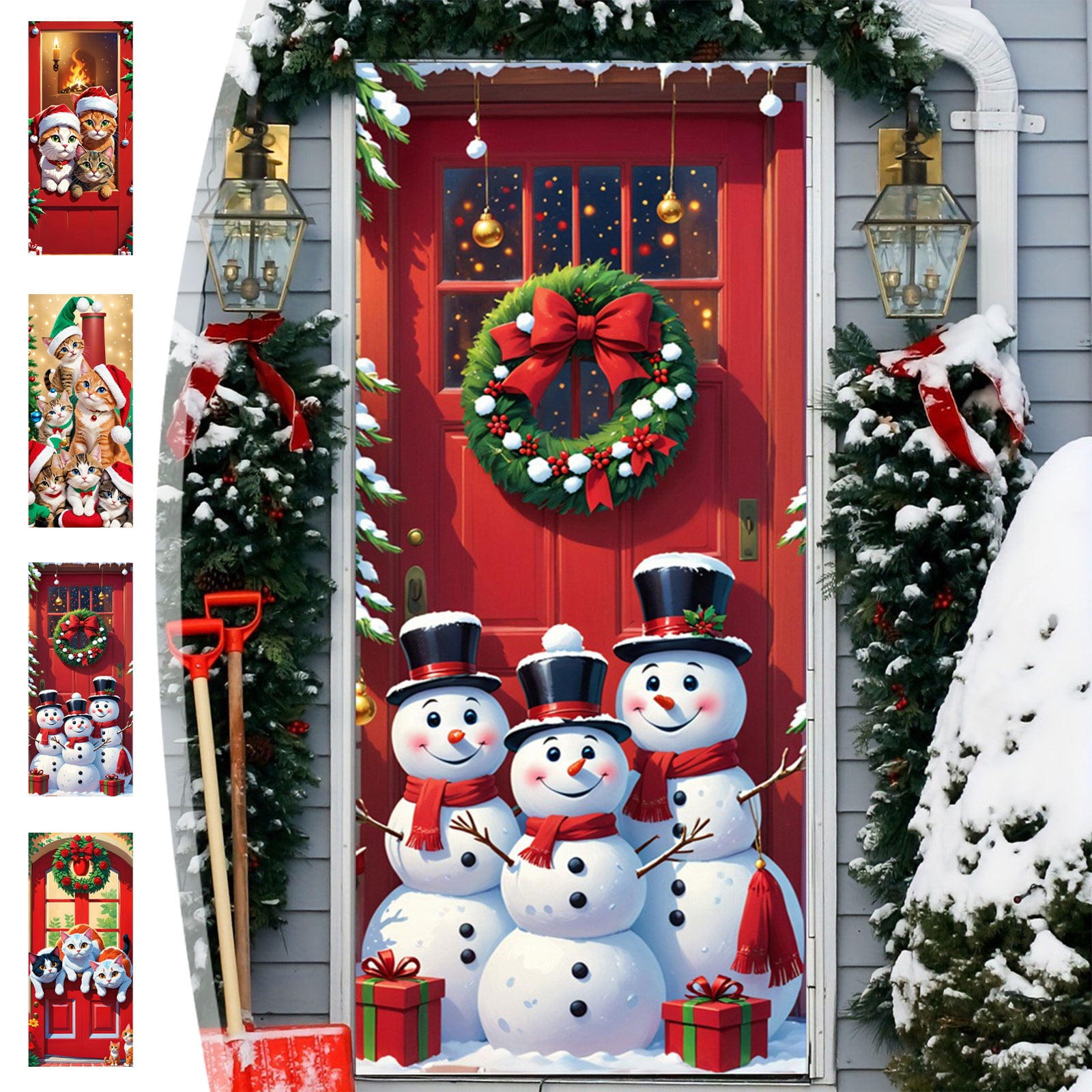 35x71 Inch Christmas Festival Door Cover, Holiday Party Door and Wall ...