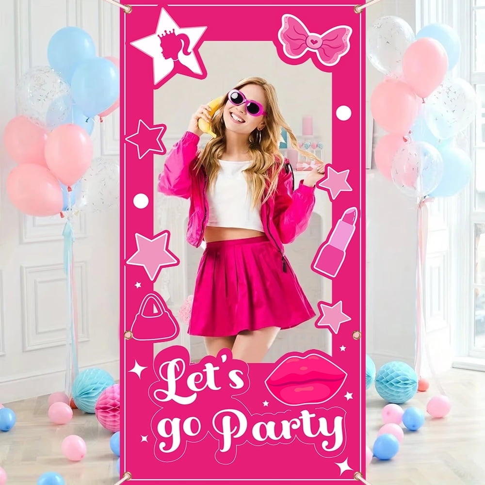 35x71 Inch Hot Pink Girls Birthday Photo Frame Pink Photo Booth Props ...