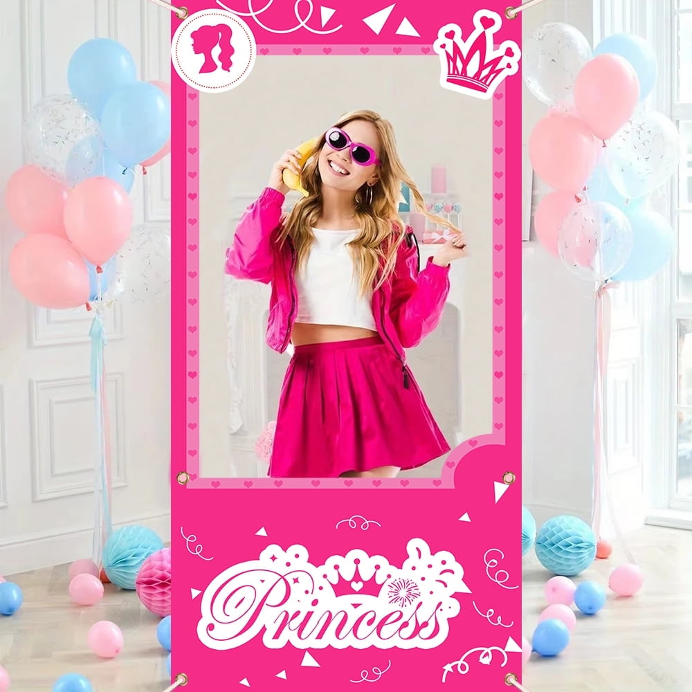 35x71 Inch Princess Pink Photo Booth Frame Girls Birthday Party Photo ...