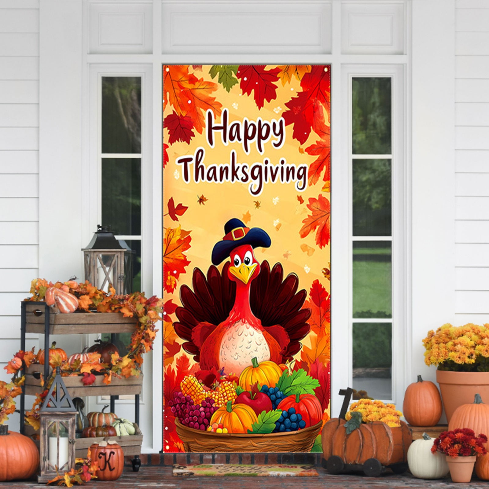 35x71 inch Thanksgiving Door Decoration Cover - Festive Wall & Door ...