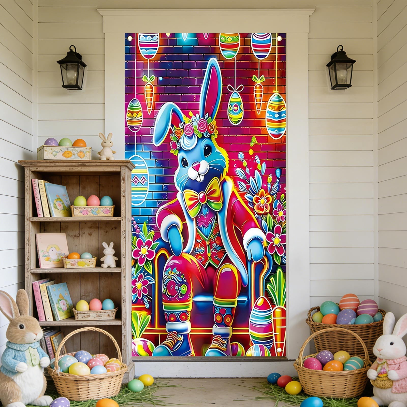 35x72 Inch Easter Day Door Cover and Curtain, Multicolor Polyester ...