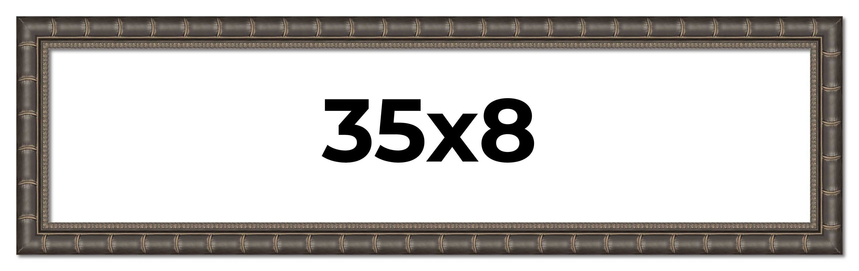 35x8 Frame Black Bamboo Solid Wood Picture Frame Width 1.5 Inches ...