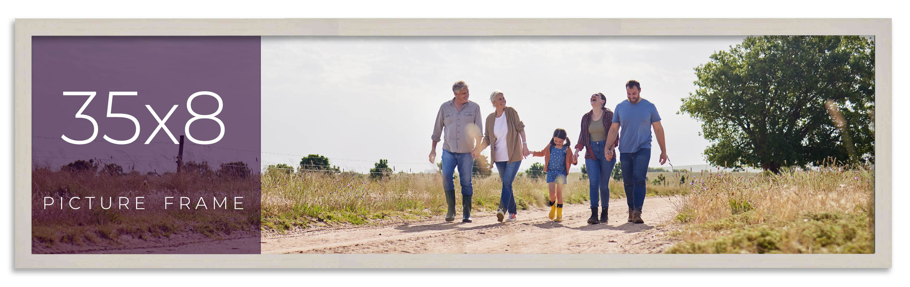 36x8 Frame White Real Wood Picture Frame Width 1.75 inches | Interior ...