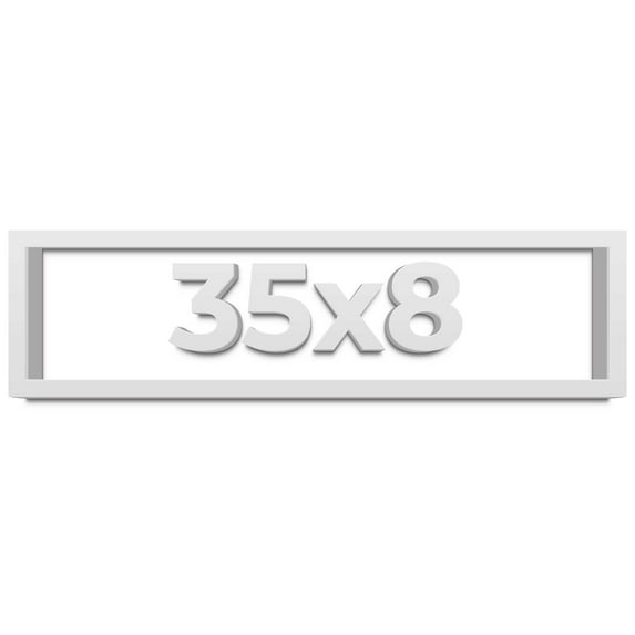 35x8 Shadow Box High Gloss White Display Frame | 1.625 Inches Deep | 1 ...