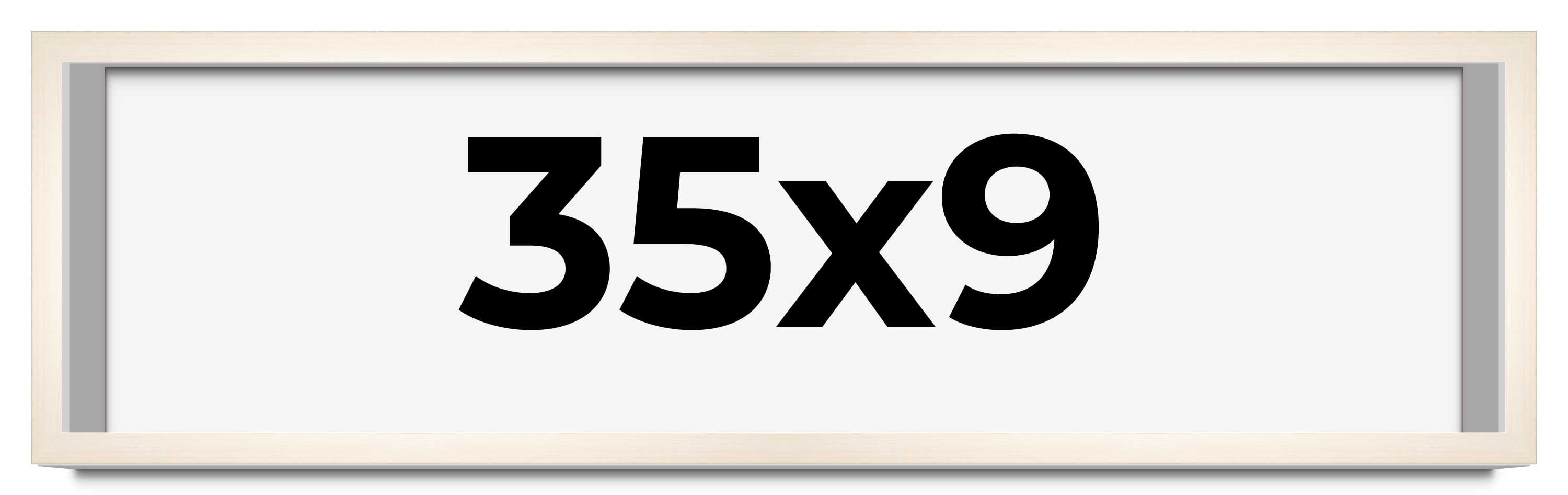 35x9 Frame White Wash Solid Wood Picture Frame | 0.75 Inch Moulding ...
