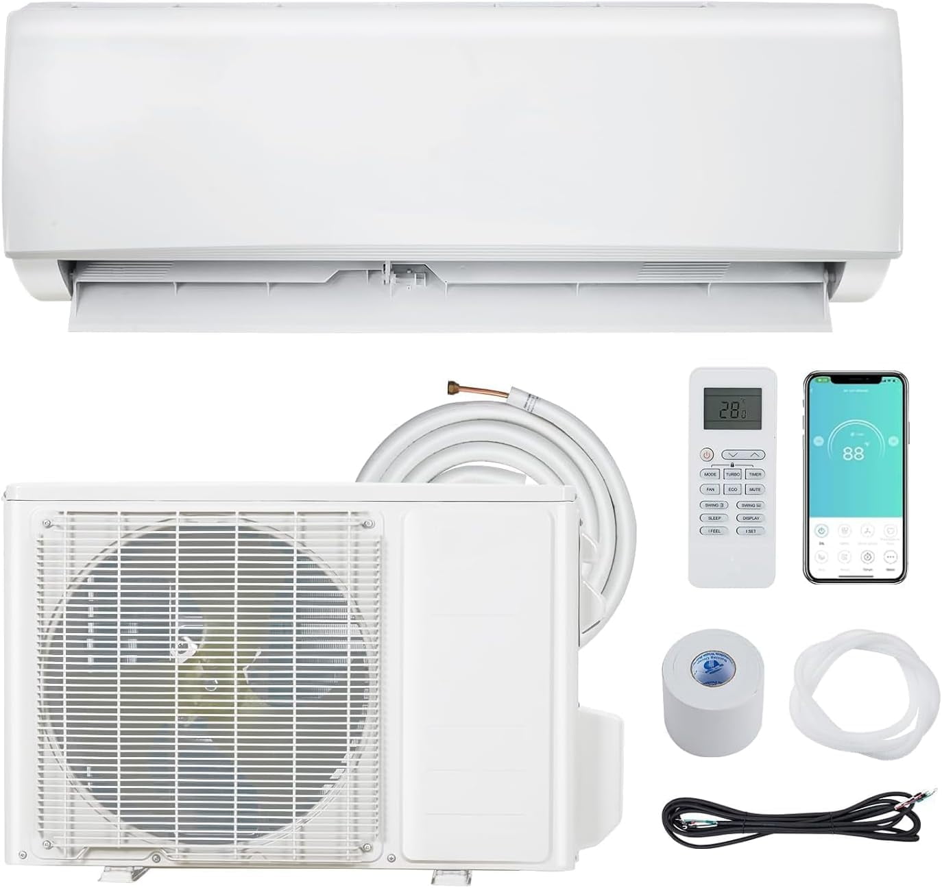 36,000 BTU Mini Split Air Conditioner with Heat Pump, 230V Ductless ...