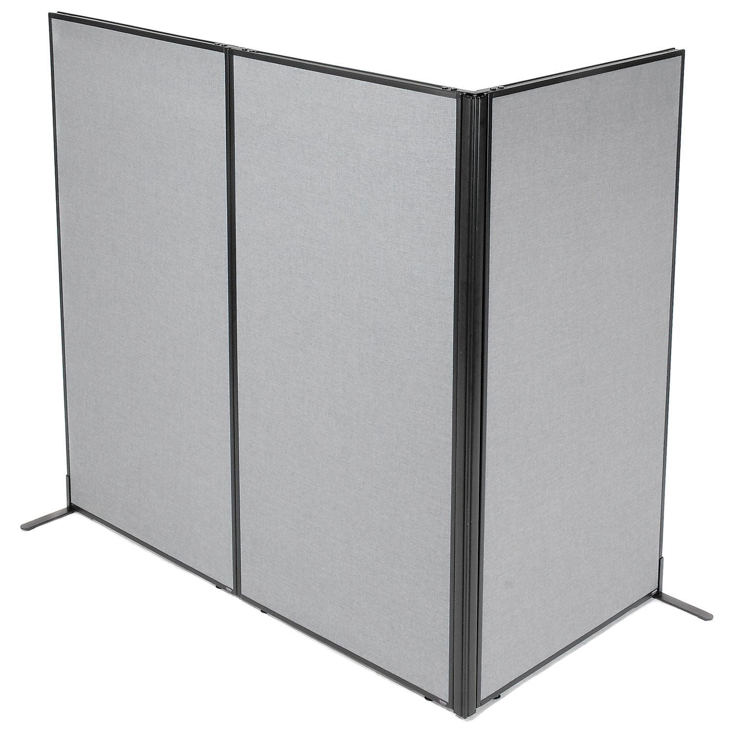 36-1/4"W x 72"H Freestanding 3-Panel Corner Room Divider, Gray ...