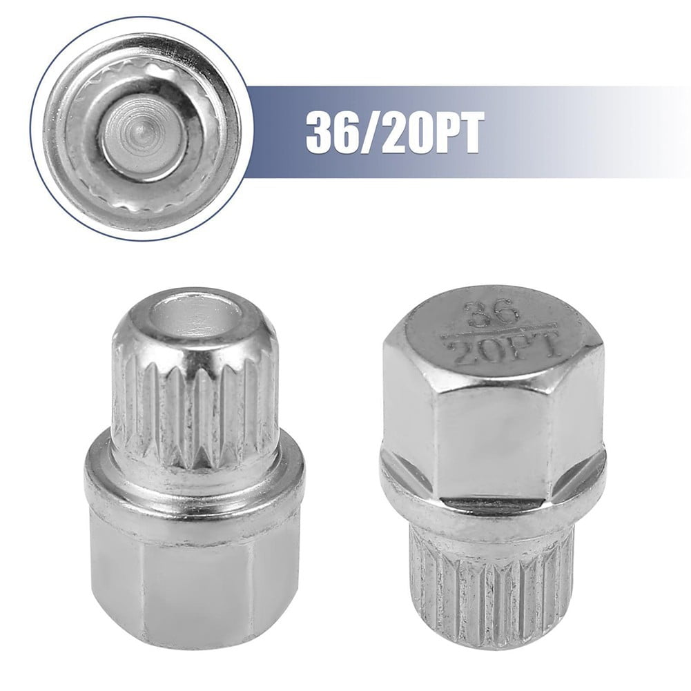 36/20PT Hollow Car Auto Anti Theft Wheel Lock Lug Nut Screw Removal Key ...