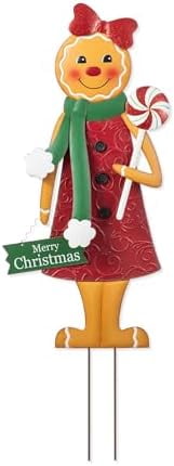 36" H Metal Christmas Gingerbread Man Yard Stake or Wall Decor, Xmas ...