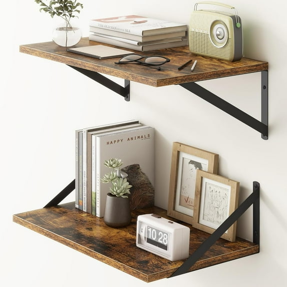 36"W x 12"D Floating Shelves Deep Floating Shelves with Brackets 12 ...