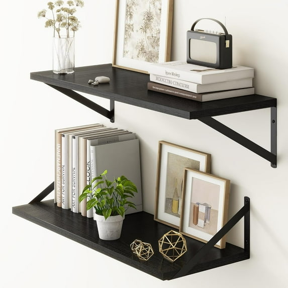 36"W x 12"D Floating Shelves Deep Floating Shelves with Brackets 12 ...