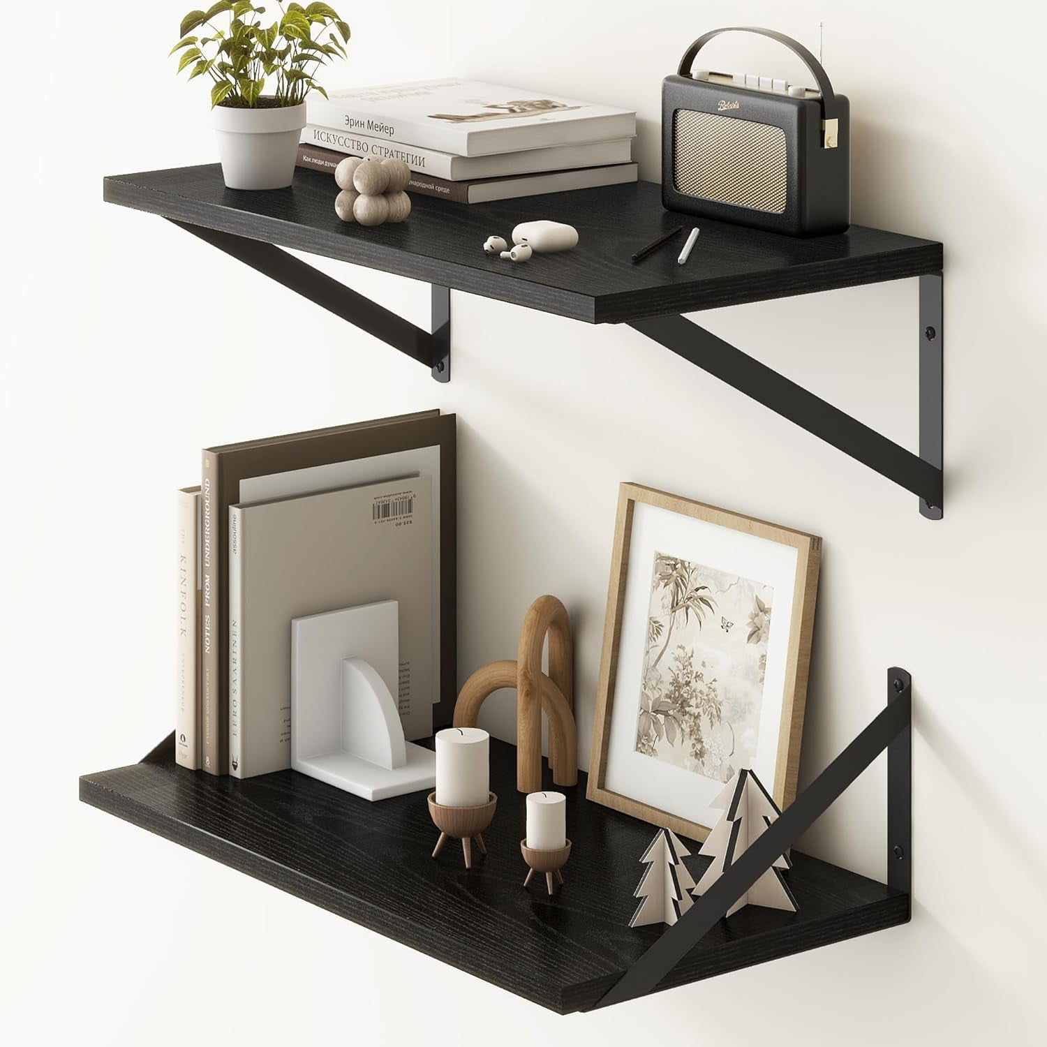 36"W x 12"D Floating Shelves Deep Floating Shelves with Brackets 12 ...