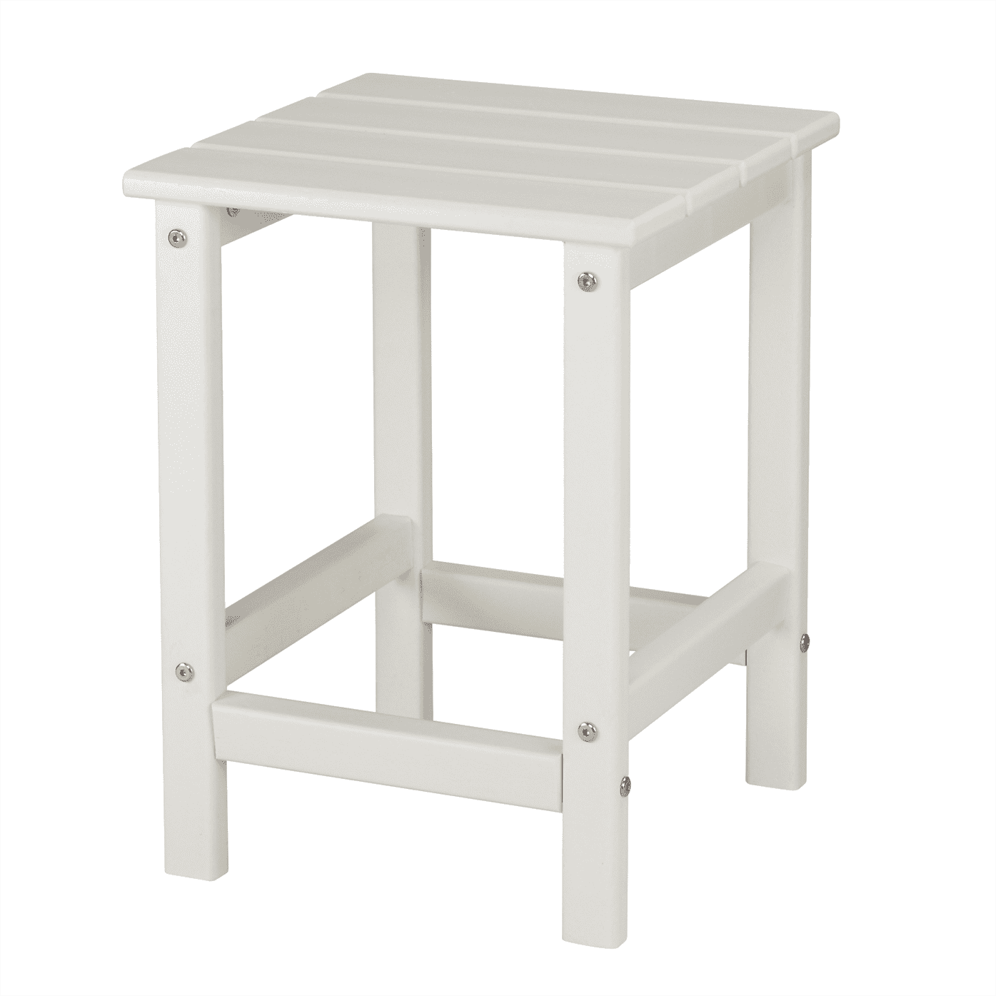 36*36*47cm Single Layer Square HDPE Side Table White - Walmart.com