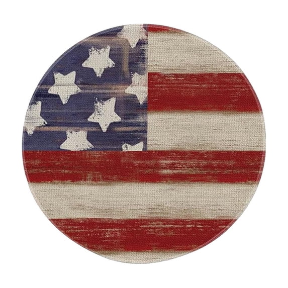 36×36cm Independence Day Polyester Placemat, Round Printed Non-slip ...