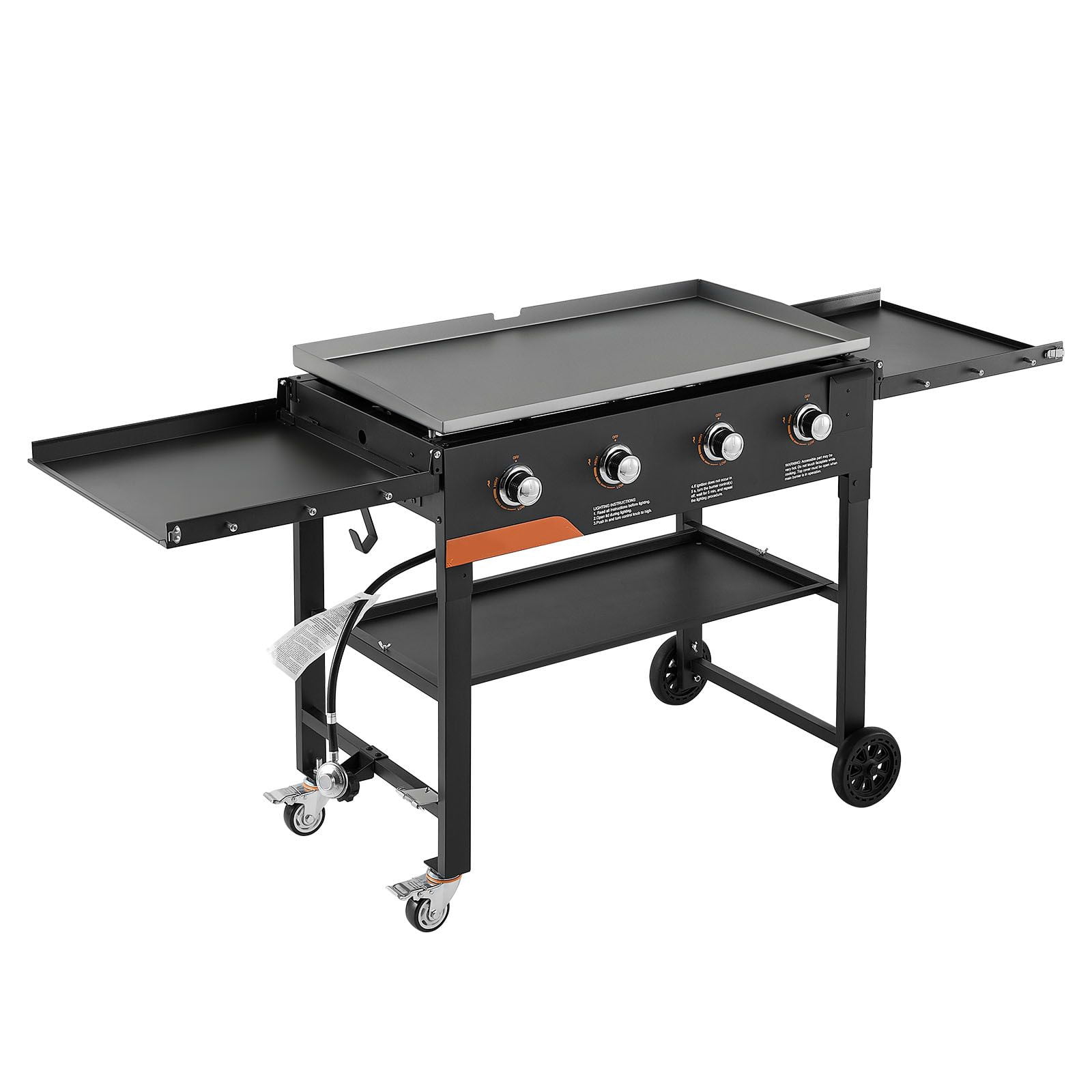 36" 4-Burner Propane Griddle, 60K BTU, Foldable, Wheels - Walmart.com