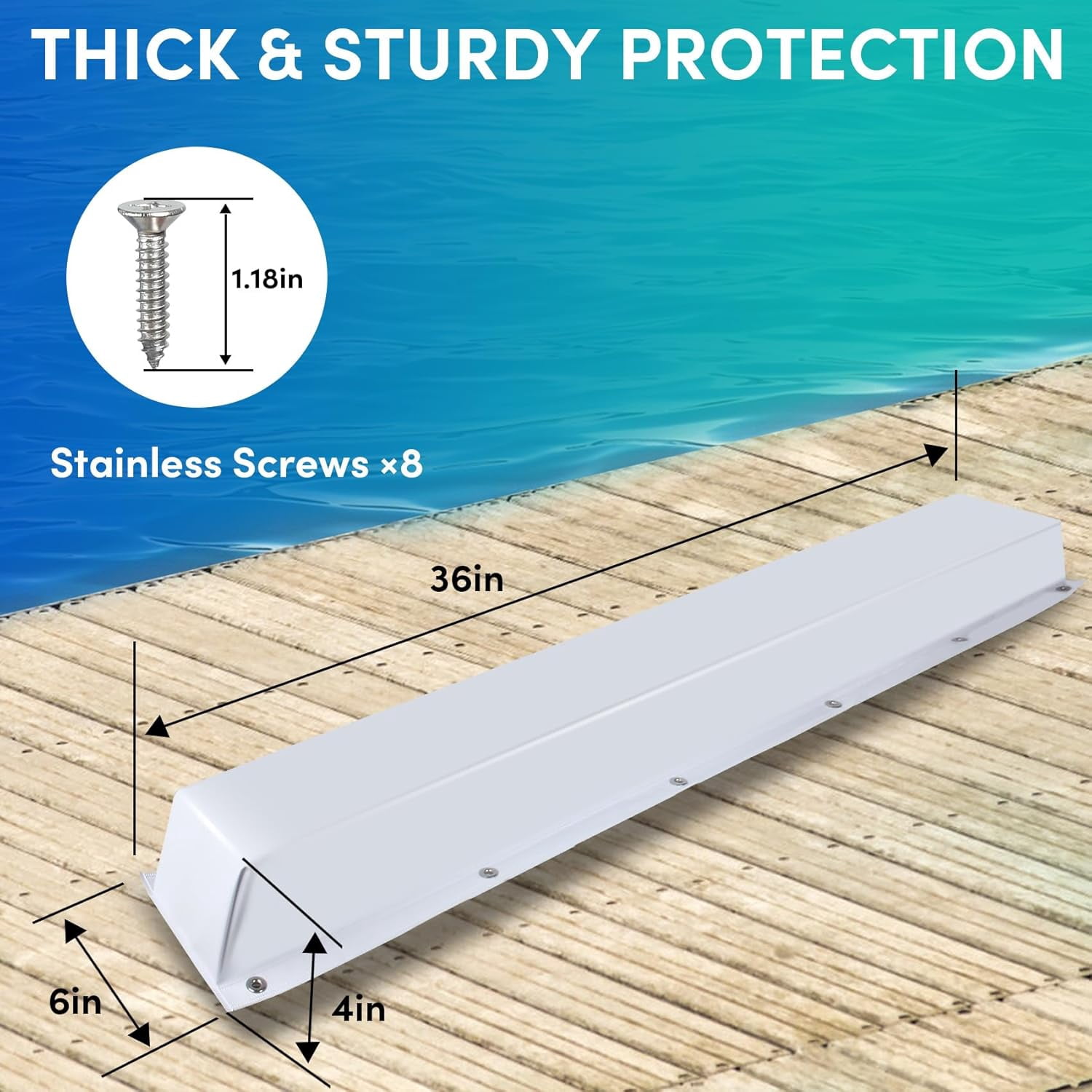 36"/48"/59"/72" Dock Bumpers,Dock Fenders with Stainless Steel Screws ...