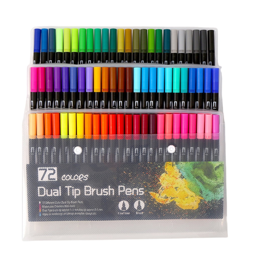 36/48/60/72/100 Colors Brush Pen Watercolour Markers Hand Lettering Pen ...