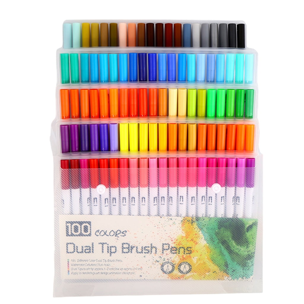36/48/60/72/100 Colors Double Ends Brush Pen Marker Set Felt Tip Pen ...
