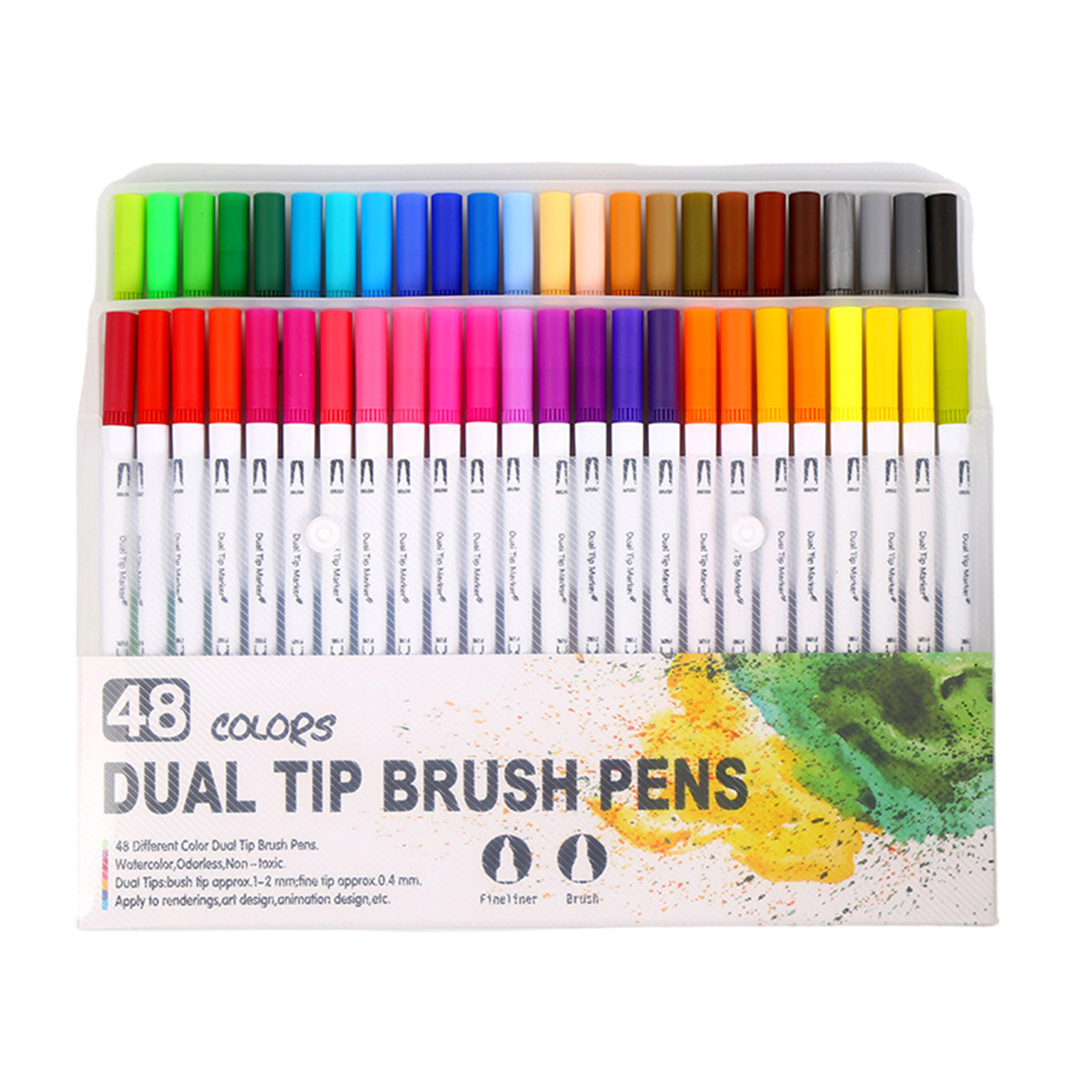 36/48/60/72/100 Colors Double Ends Brush Pen Set Watercolor Pen Felt ...