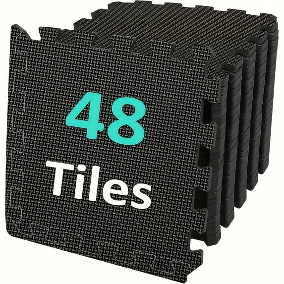 36/48 Puzzle Gym Mat, 12.2" × 12.2" Game Gym Mat, Interlocking Floor ...