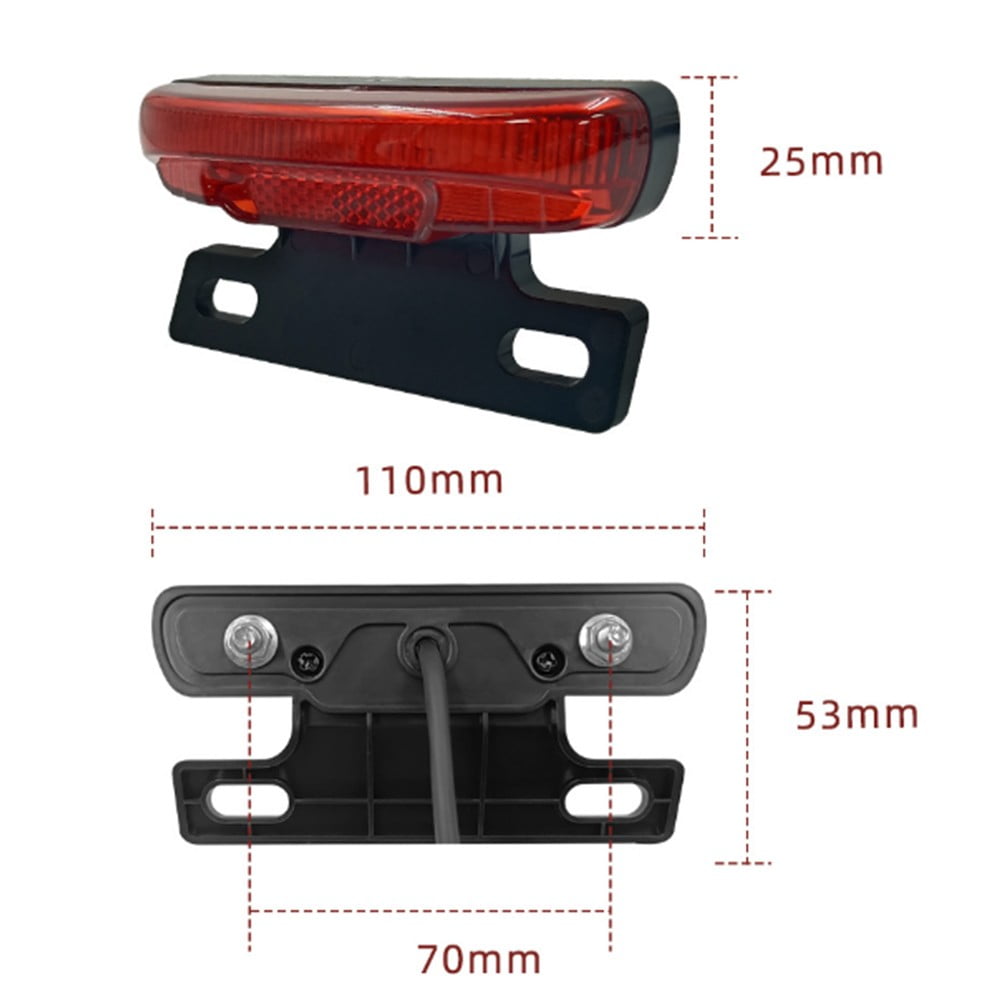 36-48V Ebike Rear Light Tail Light 6 Pin Led Light Rear Lamp for Night ...