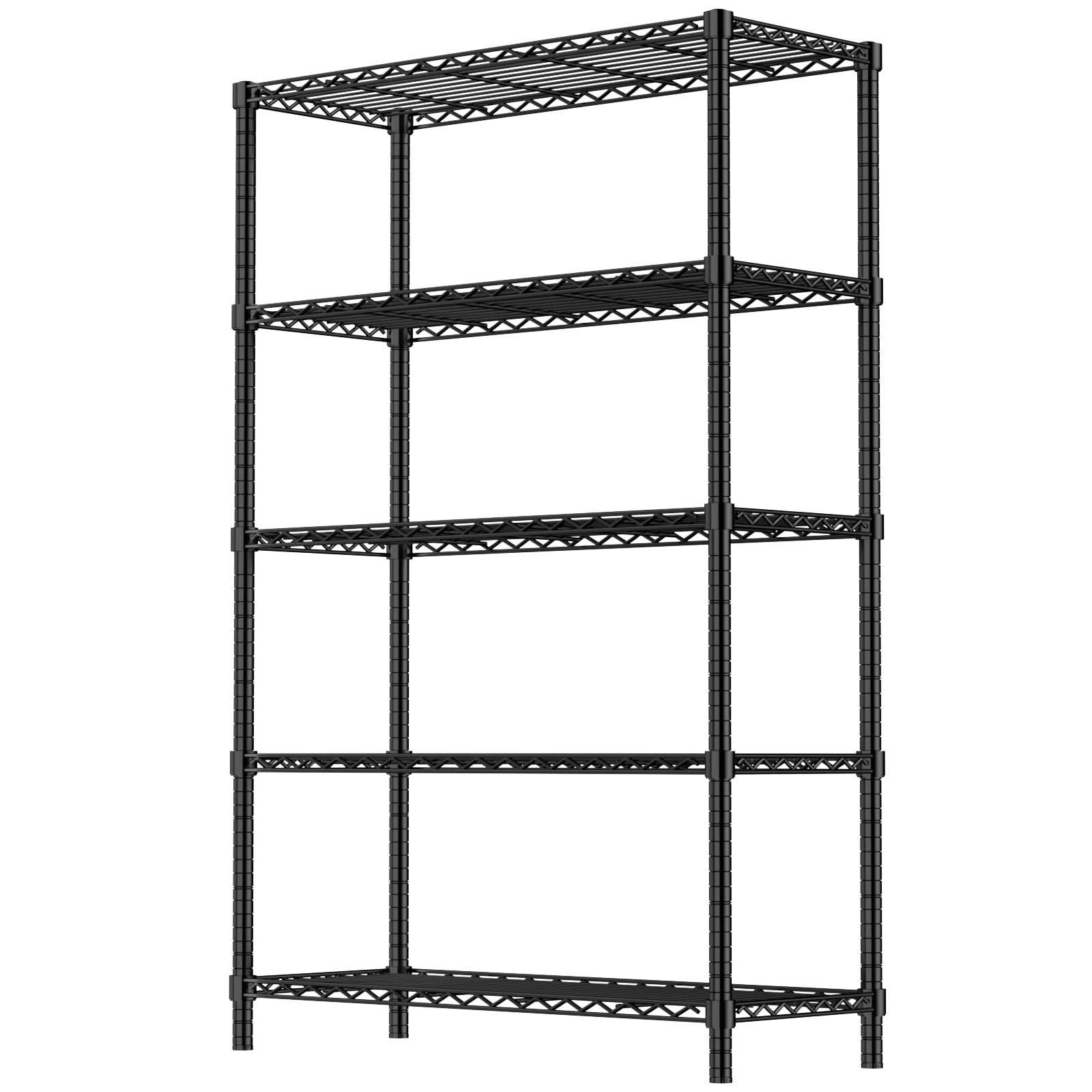 36" 5-Tier Black Wire Shelf - 350LBS Per Shelf, Heavy Duty Steel ...