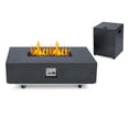 36" 50,000 BTU Propane Fire Pit Table with Wind Guard & Waterproof ...