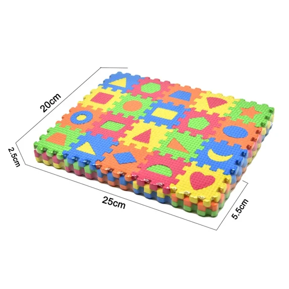 36/60Pcs Middle/small Environmentally Geometric Shape EVA Foam Puzzles ...