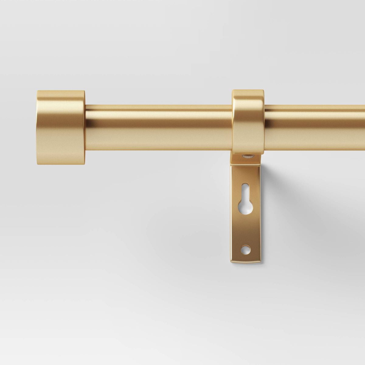 36"-66" Dauntless Curtain Rod - Adjustable Gold Steel, Single Rod, 20lb ...