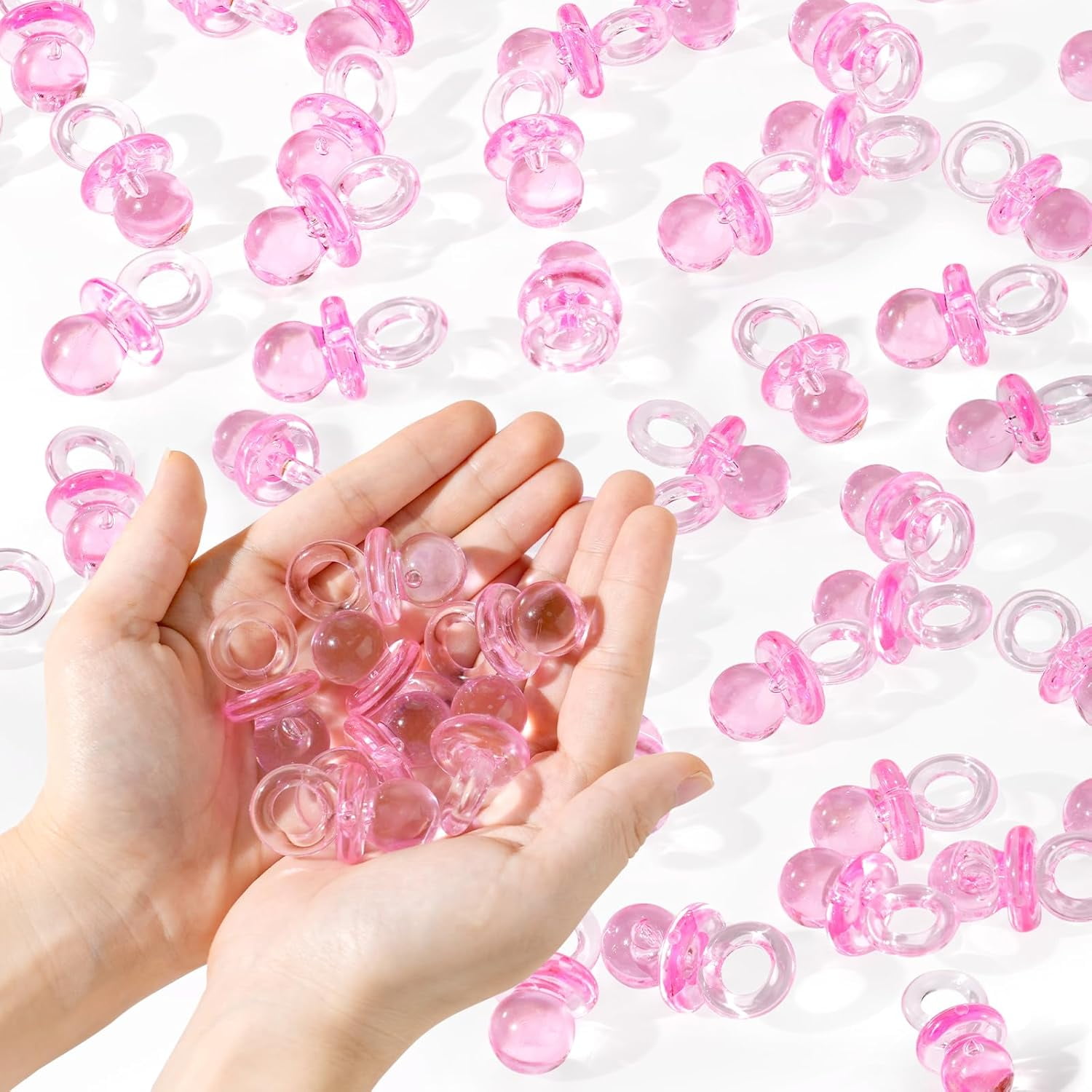36 Acrylic Pacifiers for Baby Shower Game Girl, 1.75 Inch Cute Baby ...
