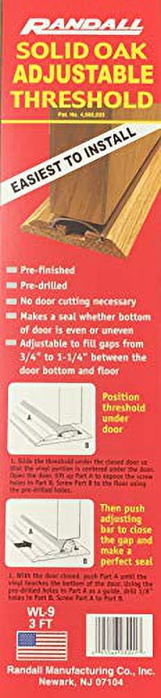36" Adjustable Oak Threshold with Vinyl Seal – 3 1/2" Wide | Pre ...