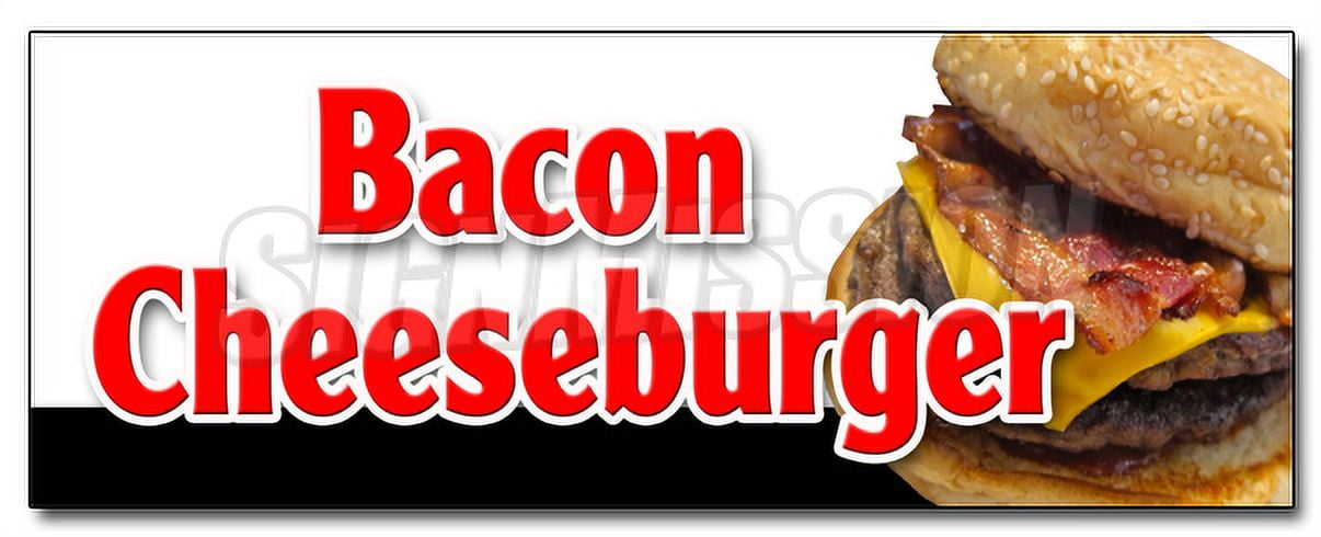 36" BACON CHEESEBURGER DECAL sticker lunch dinner special food value ...
