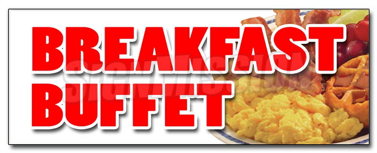 36" BREAKFAST BUFFET DECAL sticker ayce waffle pancake bacon eggs all ...