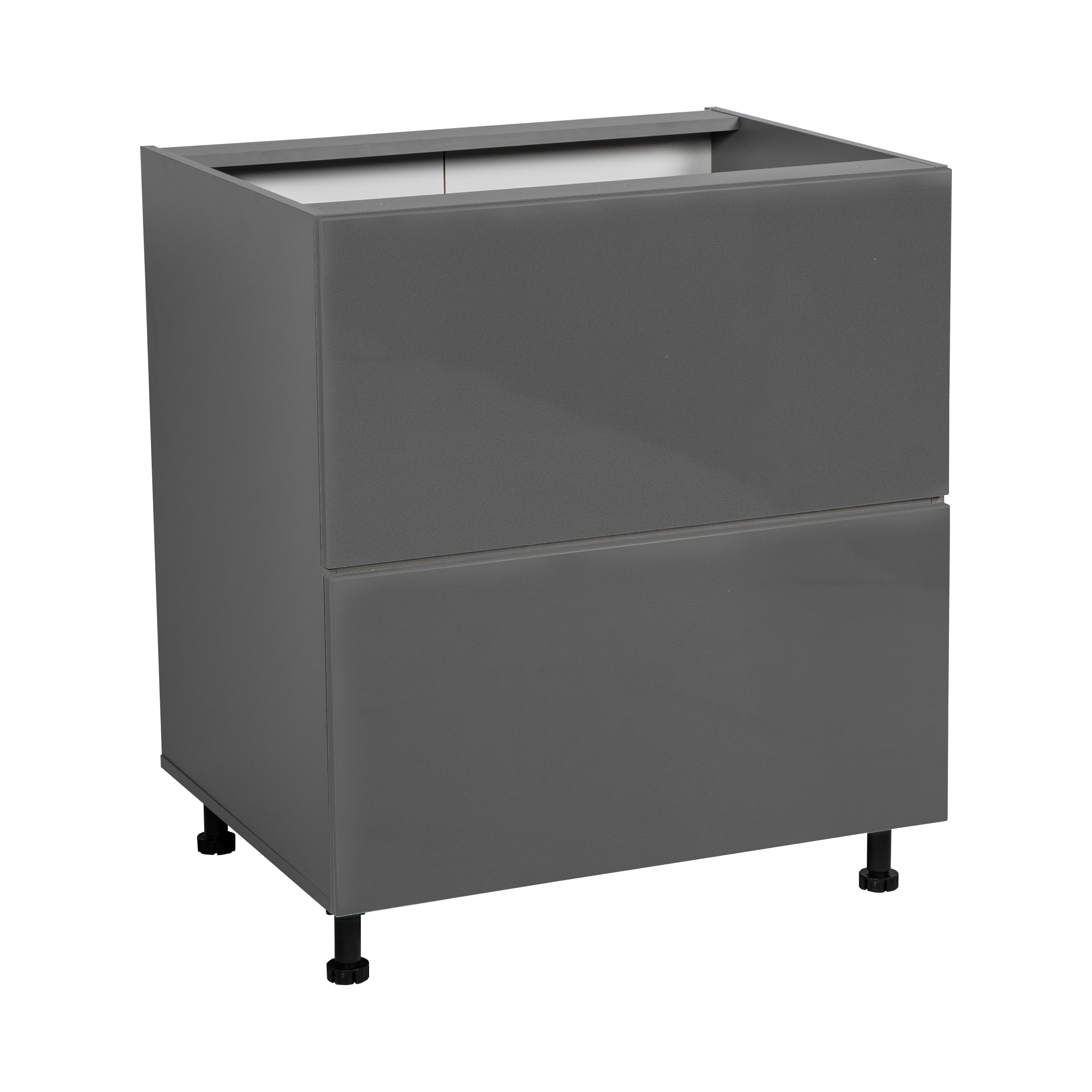 36" Base Cabinet-Double Door-Two Drawer-with Grey Gloss door - Walmart.com