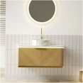 36" Bath Vanity Set with Sensor Light, White Round Ceramic Basin ...