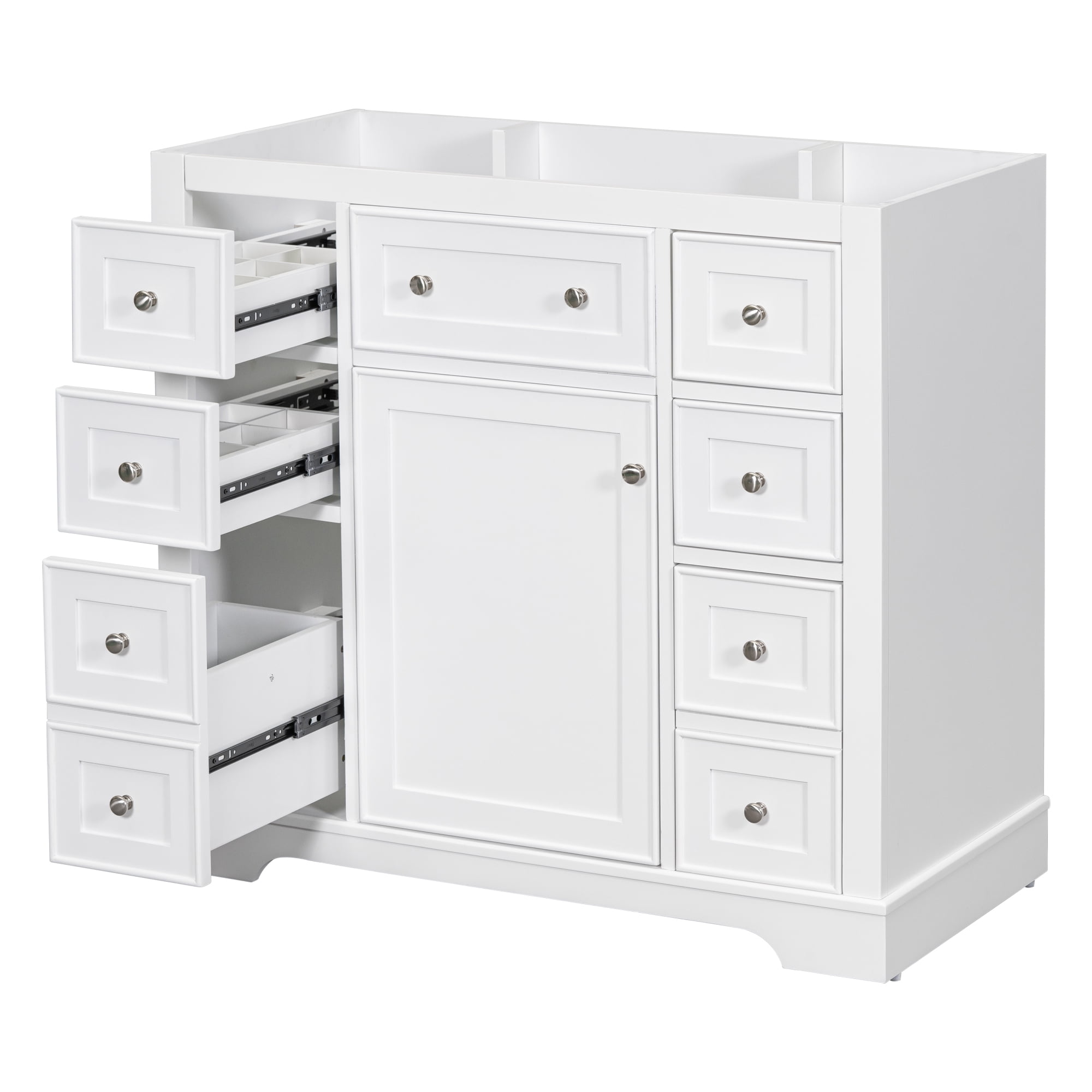 36" Bathroom Vanity Cabinet with Drawers and Adjustable Shelf - Water ...