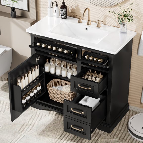 Dextrus 42'' Modern Bathroom Vanity with Sink Combo, Freestanding ...
