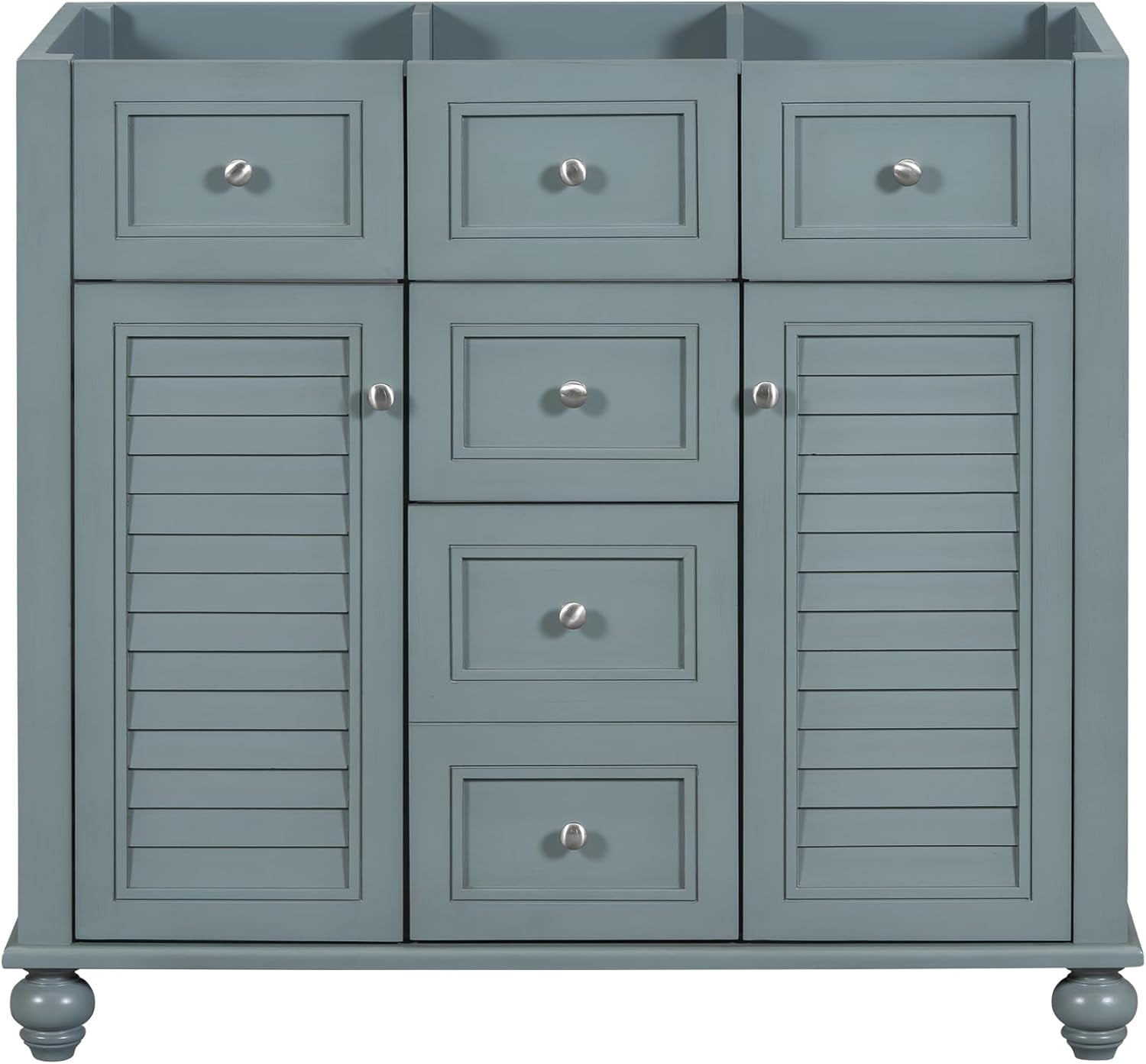 36'' Bathroom Vanity, Freestanding Bathroom Cabinet with 2 Shutter ...