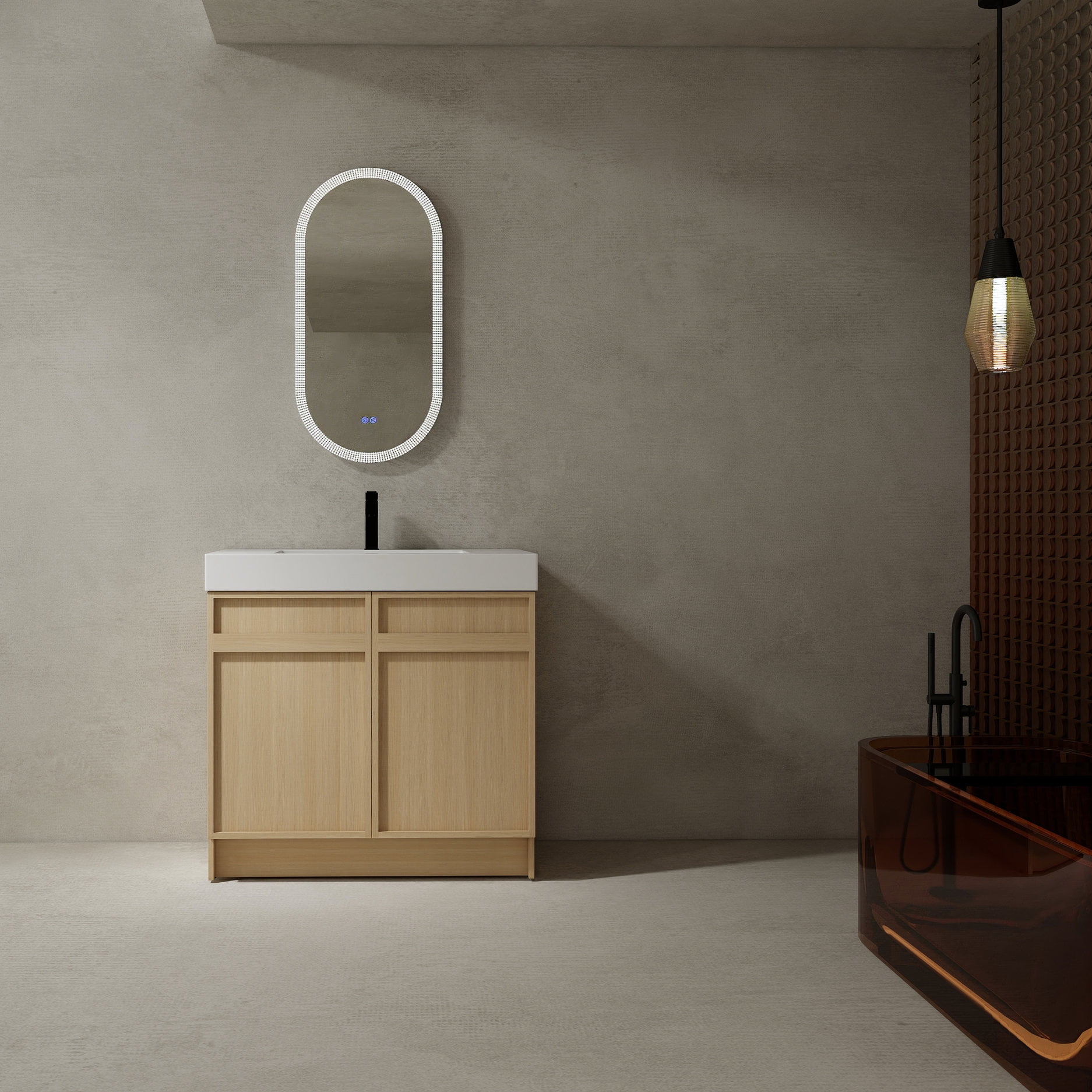 36" Bathroom Vanity Set | Easy Storage in Bathroom | Thick Edge Resin ...