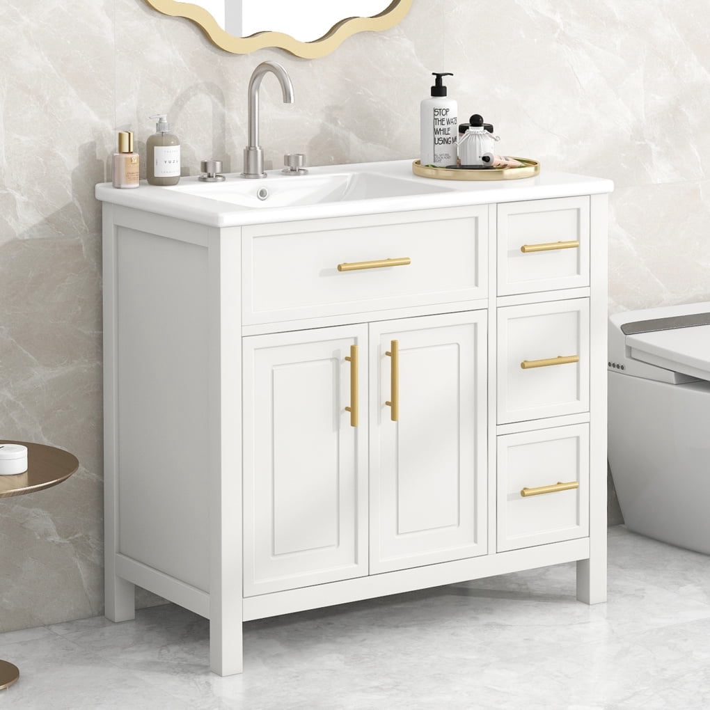 36'' Bathroom Vanity with Single Sink Combo, Modern Bathroom Storage ...