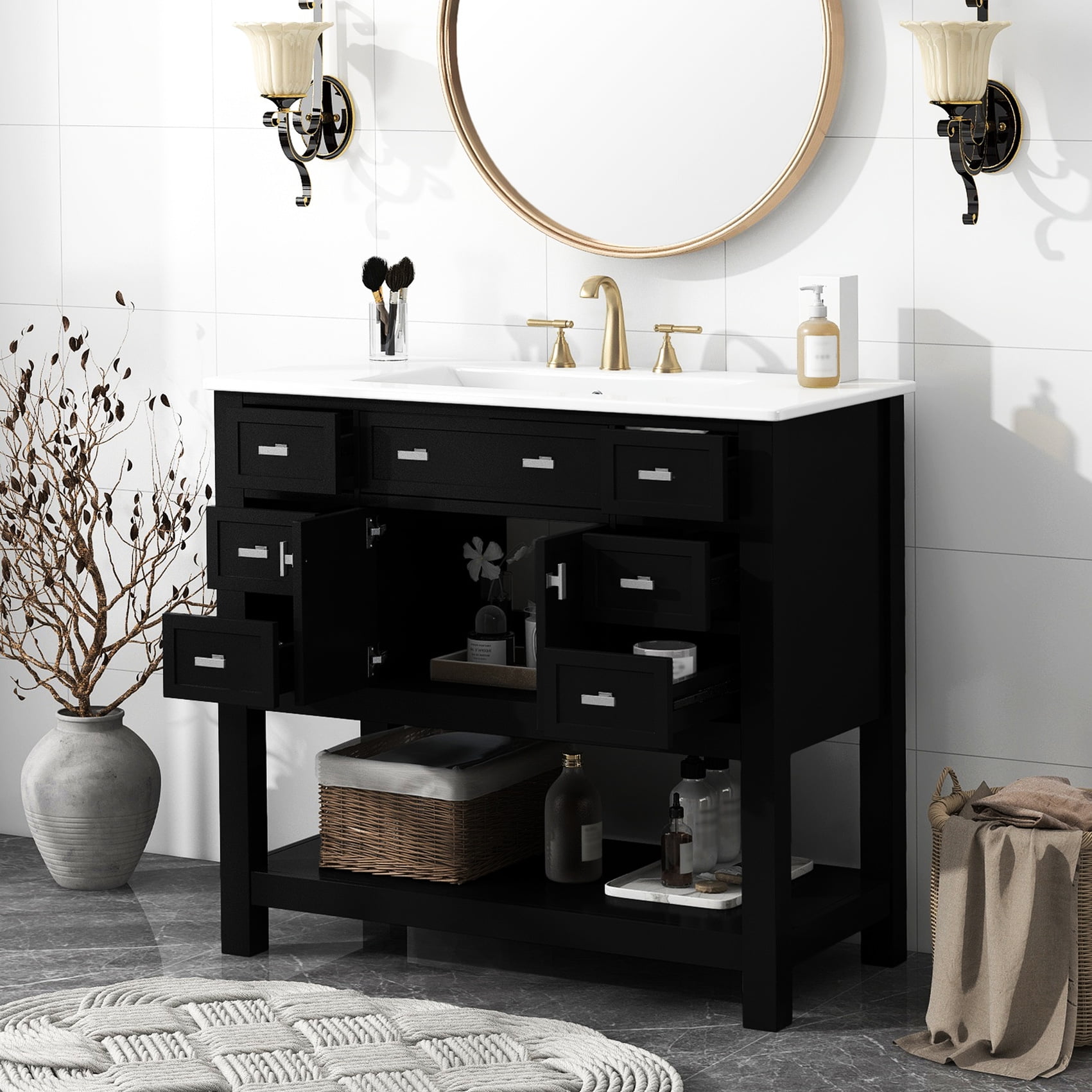 36'' Bathroom Vanity with Sink | Versatile Storage for Bathroom ...