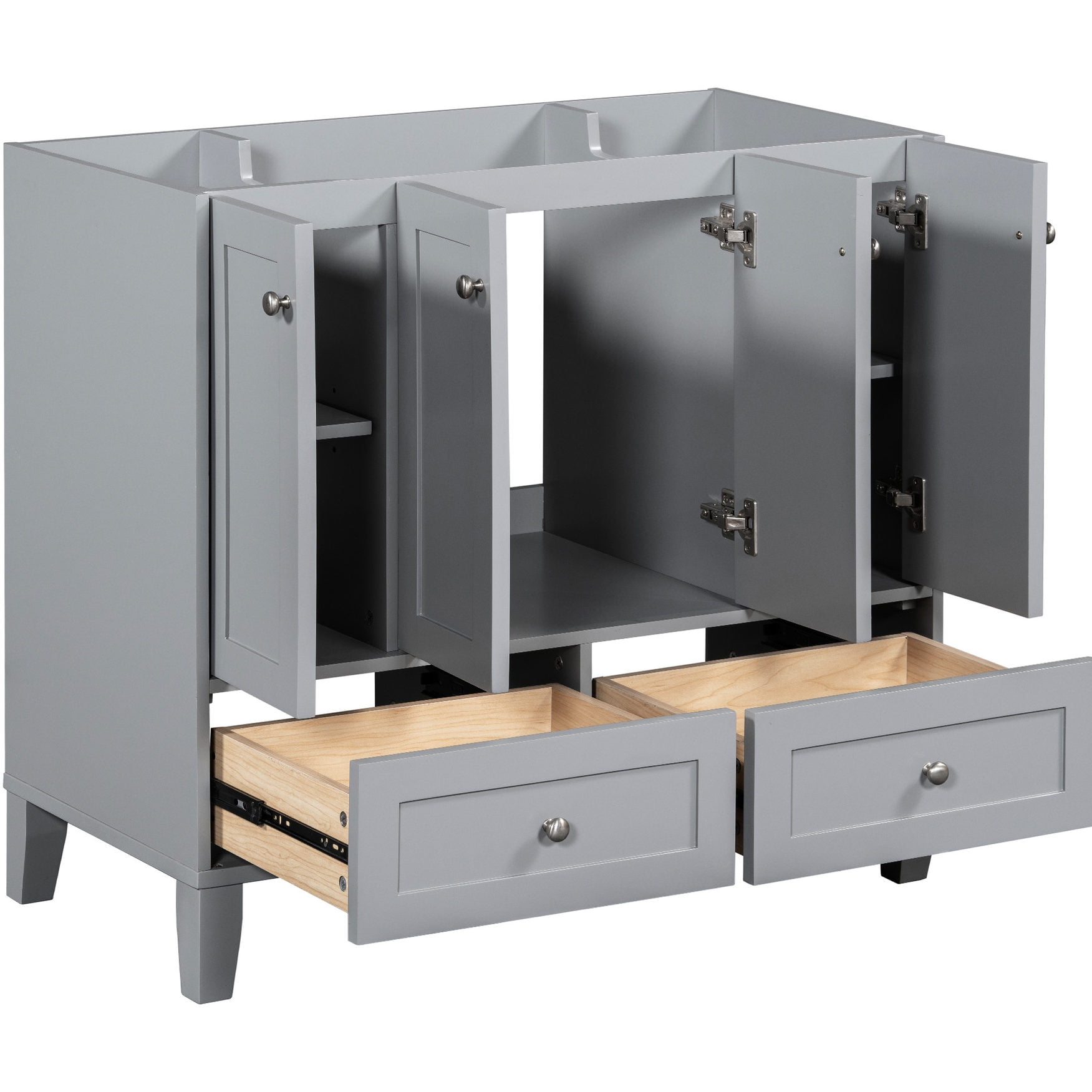 36'' Bathroom Vanity, Solid Wood Construction - Large Storage for Daily Necessities ...