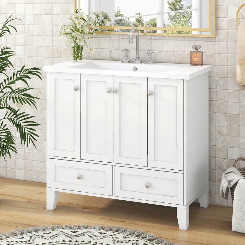 36'' Bathroom Vanity Without Countertop Solid Wood Frame Bathroom ...